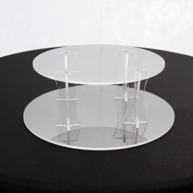 Cake Stand Round Acrylic (10" - 14") | Harrisons HireMaster Wanganui